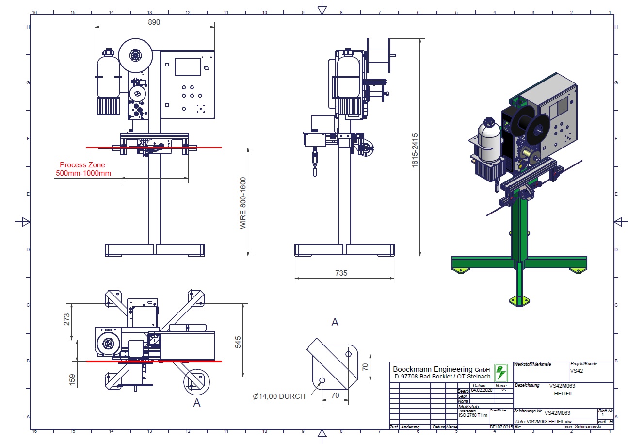 Dimensions of HELICORD® Machines - Boockmann Engineering GmbH